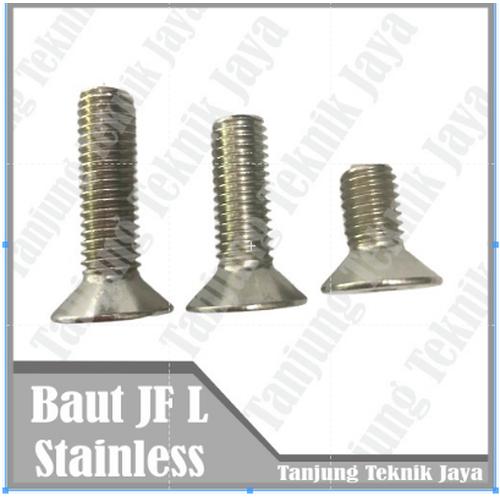 Jual Baut JF L Stainless M5 / Baut JF L Stenlis 5mm / Baut countersunk ...