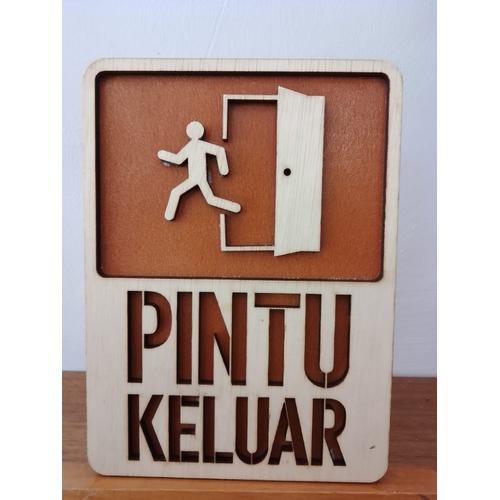 Jual PAPAN TANDA PINTU KELUAR - SIGN KAYU - Kab. Sleman - ziidan ...