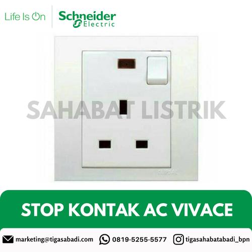 Jual SCHNEIDER STOP KONTAK AC W/ NEON VIVACE KB15N SOCKET 3PIN DENGAN ...