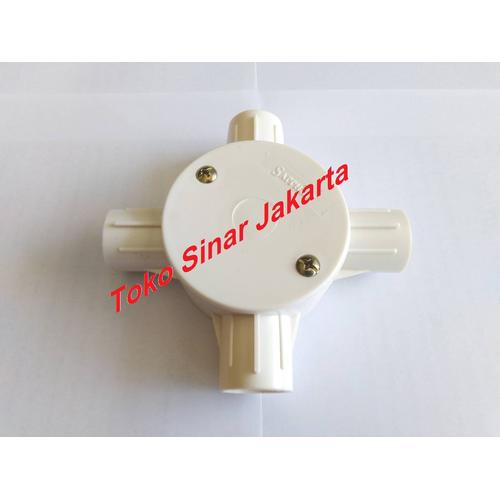 Jual T Dus Tdus Pipa Conduit Konduit T Doos Pipa Listrik 20 mm 4 Lubang ...