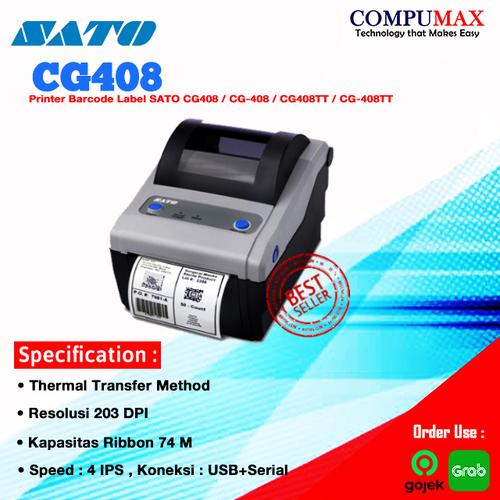 Jual Printer Barcode Label SATO CG408 / CG-408 / CG408TT / CG-408TT ...