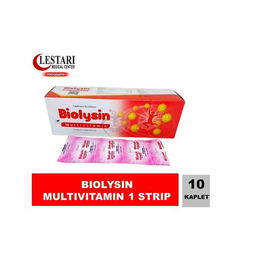 Jual biolysin multivitamin 1 strip isi 10 kaplet / gizi pertumbuhan ...