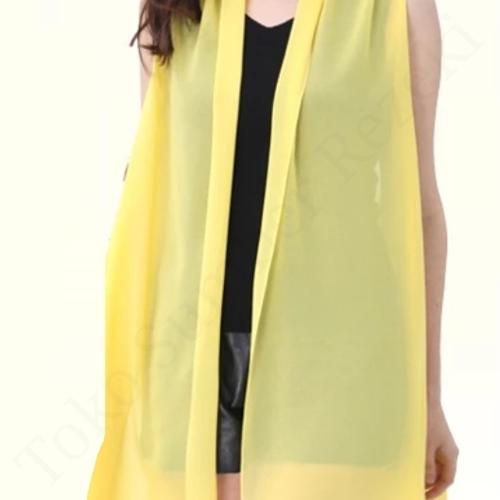 Jual Selendang Kuning Telur Scarf Plain Shawl Syal Light Yellow Polos ...