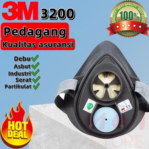 Jual 3M Masker 3200 Single Cartridge Half Face piece Reusable ...