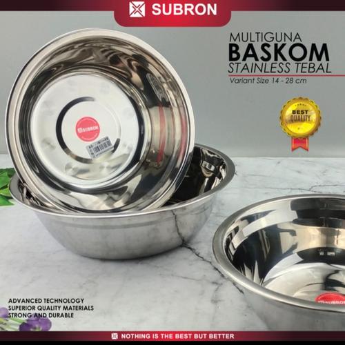 Jual SUBRON Baskom Stainless Tebal Multifungsi Kecil Mangkok Cuci ...