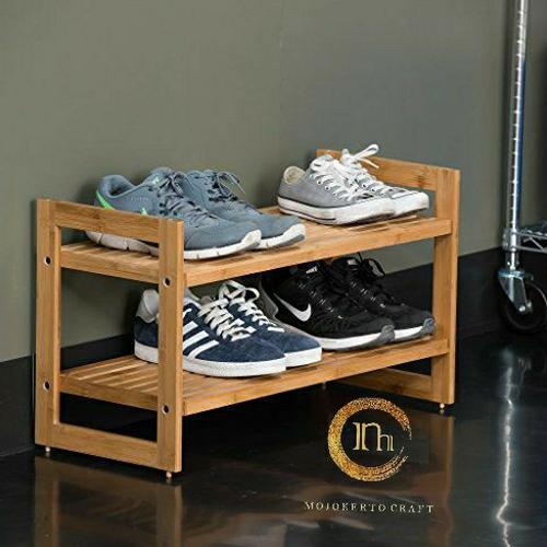 Jual rak sepatu alas kaki kayu estetik dekorasi rumah - natural - Kab ...