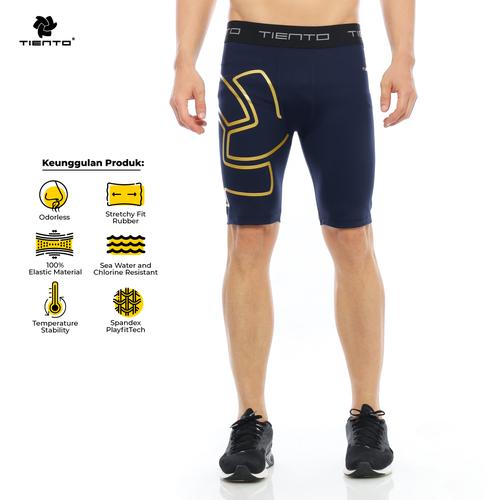 Promo Tiento Short Pants EXO Black Gold Celana Pendek Legging Olahraga ...