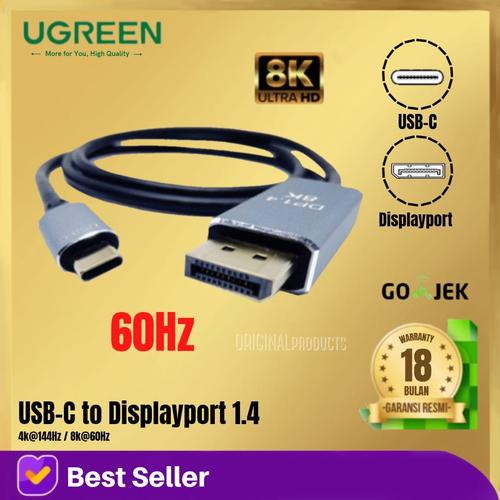 Jual KABEL USB TYPE C TO DISPLAY PORT KE DP 1.4 DISPLAYPORT 8K MONITOR ...