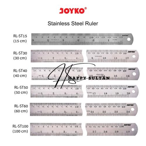 Jual Stainless Steel Ruler Penggaris Besi Joyko 15 30 40 50 60 100 cm - 15 cm - Jakarta Utara ...