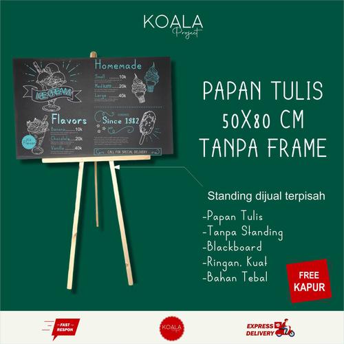 Jual PAPAN TULIS KAPUR HITAM BLACKBOARD CHALKBOARD 50x80CM TANPA FRAME ...