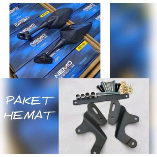 Jual Dudukan spion xmax 250 plus spion R25 pendek Bracket serpo xmax ...