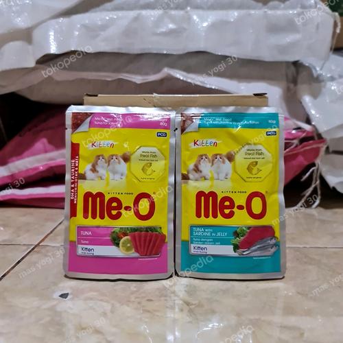 Jual meo kitten pouch tuna with sardine in jelly 80gr/makanan kucing ...