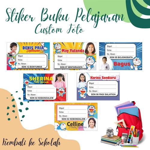 Jual Stiker Mata Pelajaran Custom Foto Mapel Label Buku Nama Doraemon ...