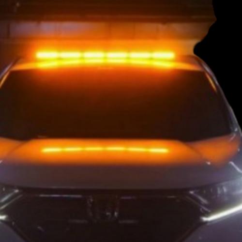 Jual Lamou light bar strobo atap 90cm 1sisi plasma 24mode kuning magnet ...