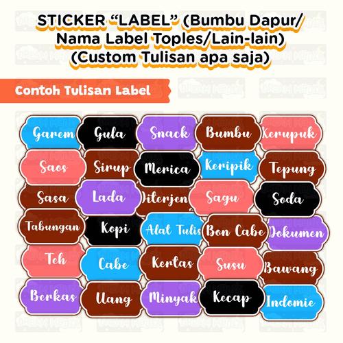 Jual Custom Sticker Label (Nama Bumbu atau nama apa saja bisa) 25PCS ...