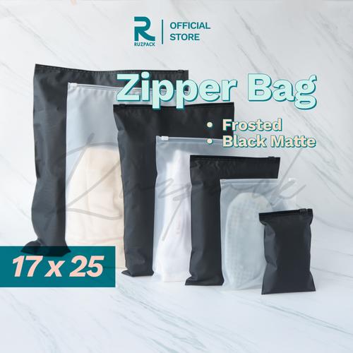 Jual [17x25CM] Zipper Bag Frosted Pouch Mika Plastik Baju Travel ...
