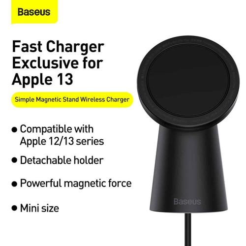 Jual Baseus Simple Magnetic Stand Wireless Charger Black - CCJJ000001 ...