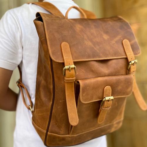Jual Back pack tas ransel crazyhorse kulit sapi asli - Hitam - Kota ...