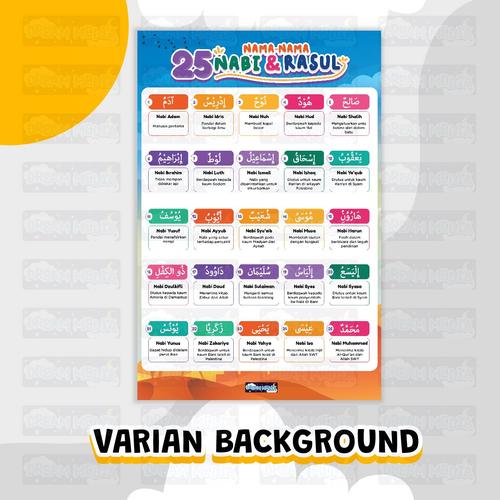 Jual Poster Mengenal Nama 25 Nabi dan Rasul (Ukuran A3+) - Background ...
