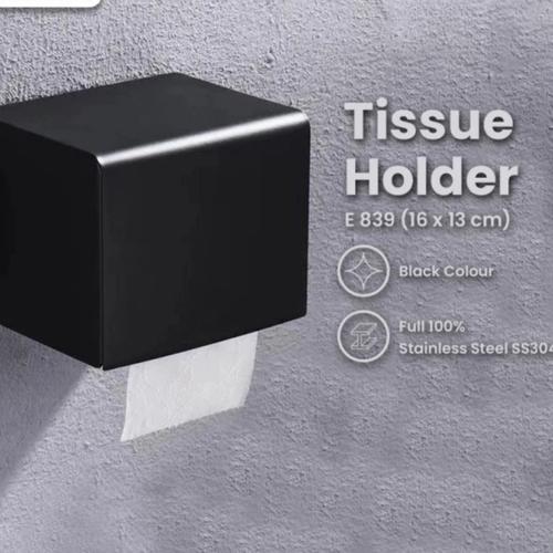 Jual TEMPAT TISSUE BOX KOTAK/PAPER HOLDER DINDING KOTAK HITAM TATAKAN ...