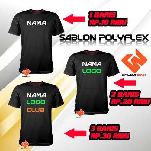 Jual SABLON POLYFLEX SABLON NAMA SABLON TEAM SABLON LOGO SABLON ANGKA ...