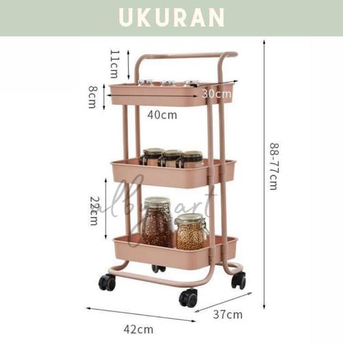 Jual Rak Dapur Dorong Besi Stainless Steel - Rak Susun Troli Besi - Rak ...