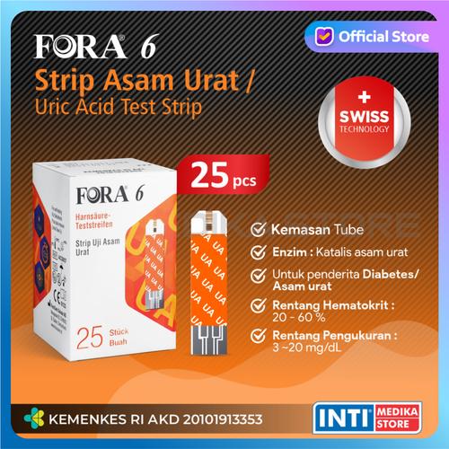 Promo FORA 6 - Strip Tes ASAM URAT Isi 25 pcs | Refill URIC ACID Test ...