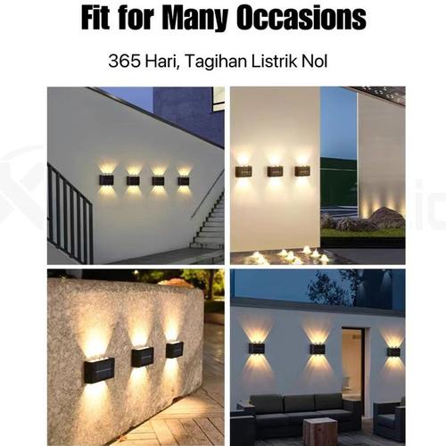 Jual Lampu Dinding 10 LED Atas Bawah Wall Solar panel Lamp Tenaga Surya ...