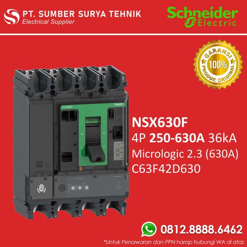 Jual MCCB NSX630F C63F42D630 4P 250-630A 36kA Compact Schneider ...