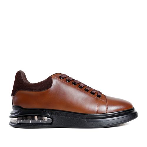 Promo Prabu - Tirta Brown Sepatu Sneakers Kulit Pria Cokelat - 43 Cicil ...