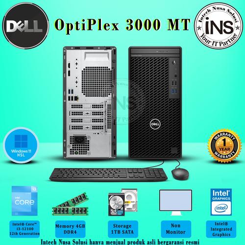 Jual CPU DELL OptiPlex 3000 MT i3-12100 4GB 1TB SATA/256GB SSD/512GB ...