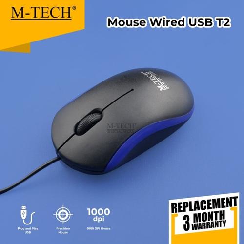 Jual M-TECH ORIGINAL Mouse Kabel Wired T2 - Full Black - Kota Surabaya ...