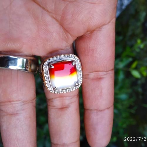 Jual cincin batu akik pacitan bendera Merah Putih natural spesial HUT ...