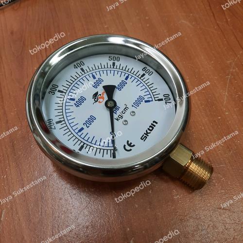 Jual Pressure Gauge 700 Bar (kg/cm2) 4" inch Skon / Manometer Skon ...