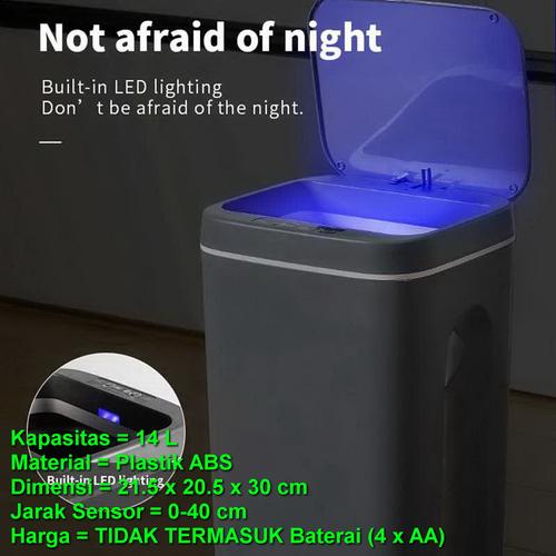 Jual Tempat Sampah Elektrik 14L Motion Sensor Battery Smart Trash Can ...
