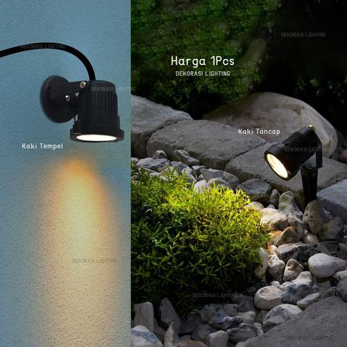 Jual Lampu taman sorot led 5w waterproof spotlight warm white body ...