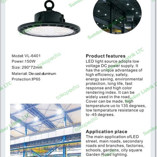 Jual Lampu ufo 150 watt led lampu gudang industri@ 150 watt 150w SNI V ...