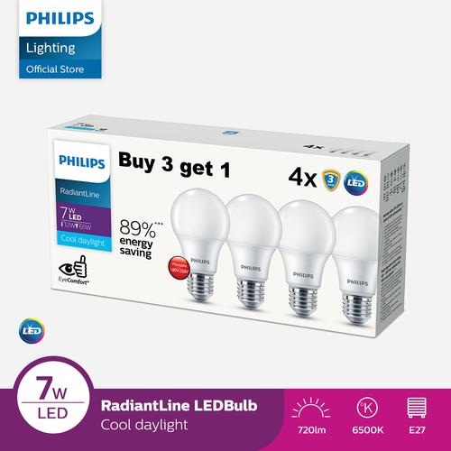 Promo Lampu Philips RadiantLine Multipack Bohlam LED 7W 6500K Putih ...