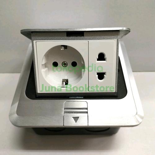 Jual STOP KONTAK LANTAI TANAM POP UP SOCKET ARDE + COLOKAN 2 PIN METAL ...