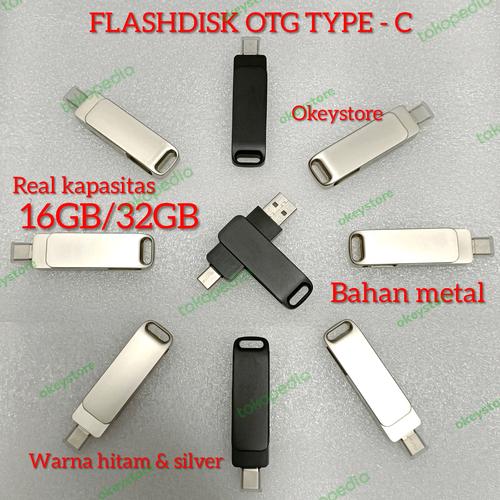 Jual FLASHDISK OTG TYPE-C 16GB METAL PUTAR REAL KAPASITAS - silver, 16 ...