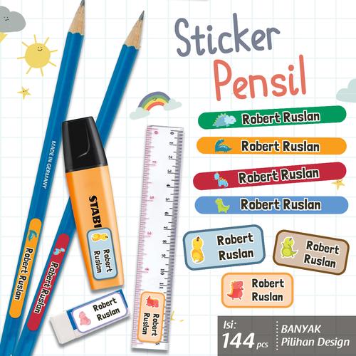 Jual [CUSTOM] Sticker Nama/ Sticker Pensil/ Label Nama Anak - SP-01 ...