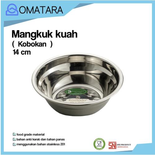 Jual BASKOM STAINLESS STEEL 14 CM , BASKOM KOBOKAN / MANGKUK KUAH ...