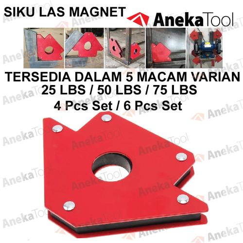 Jual Siku Magnet Las 25 / 50 / 75 LBS / 4 / 6 Set Magnetic Welding ...