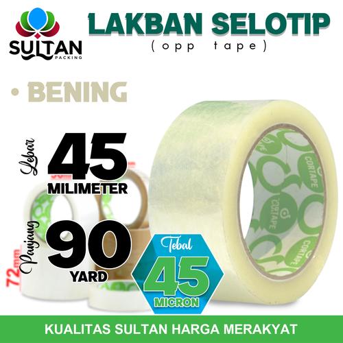 Jual Lakban BENING 45mm x 90yard Cortape Plakban isolasi OPP Tape / Satuan - Bening - Kota Depok ...