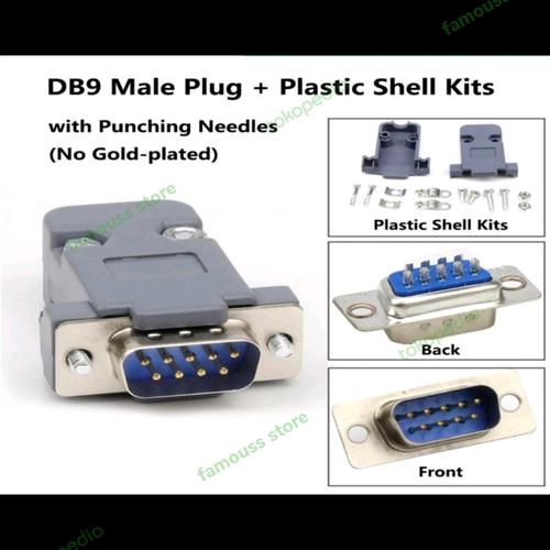 Jual Konektor Serial db9 female atau male + cover plastik/connector db9 ...