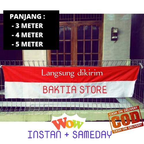 Jual Bendera Merah Putih Panjang Lurus 3 4 Meter Bendera Background 5 ...