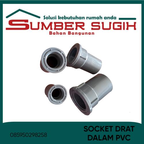 Jual SAMBUNGAN PIPA PVC SOK DRAT DALAM PVC 1/2 INCH SDD 1/2 - Kota ...