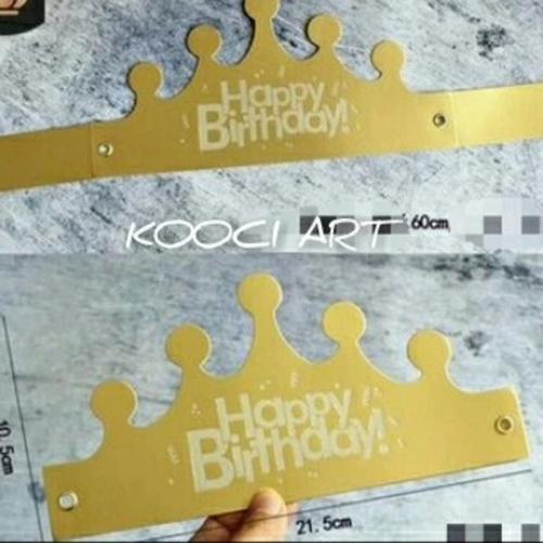 Jual Topi mahkota happy birthday gold/crown birthday/mahkota emas raja ...
