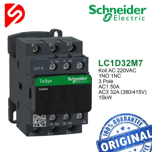 Jual Kontaktor LC1D32M7 3P 50A 220VAC 1NO 1NC Original Contactor Schneider - Jakarta Pusat ...