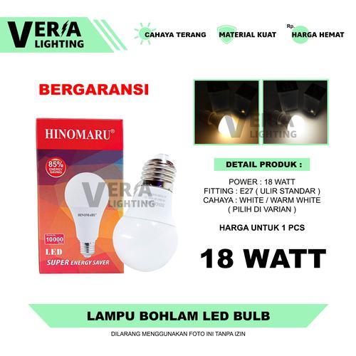 Jual Lampu Bohlam LED 18 Watt 18W Kuning Warm White / Putih SNI Garansi ...